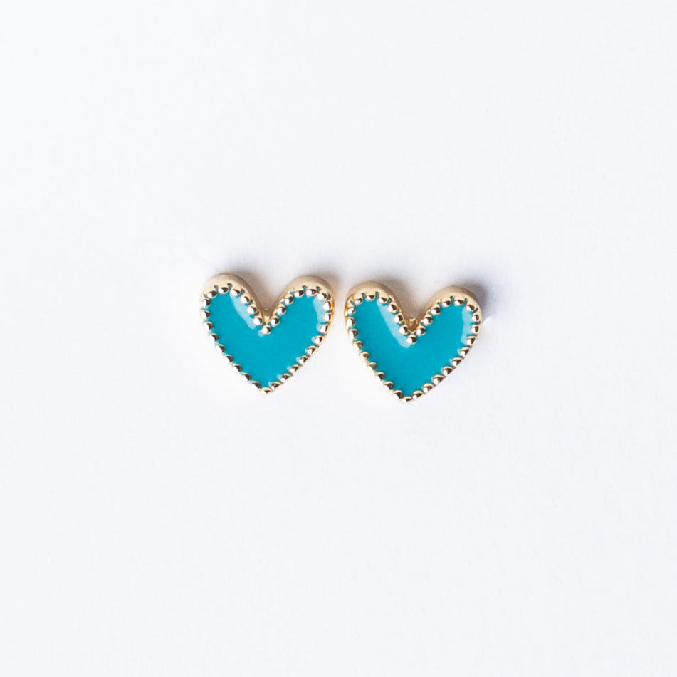 Rori Heart Stud - Blue – RoRo Designs